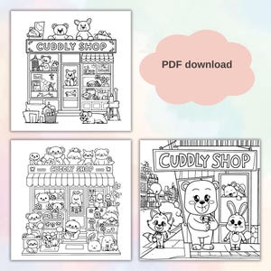 Little Shops:15 Super Cute Coloring Pages, Cuddly Shops, Charming Shops ...