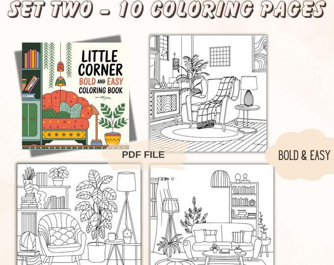 Little Corner: Super Cute Designs of Cozy, 10 Printable Coloring Pages ...