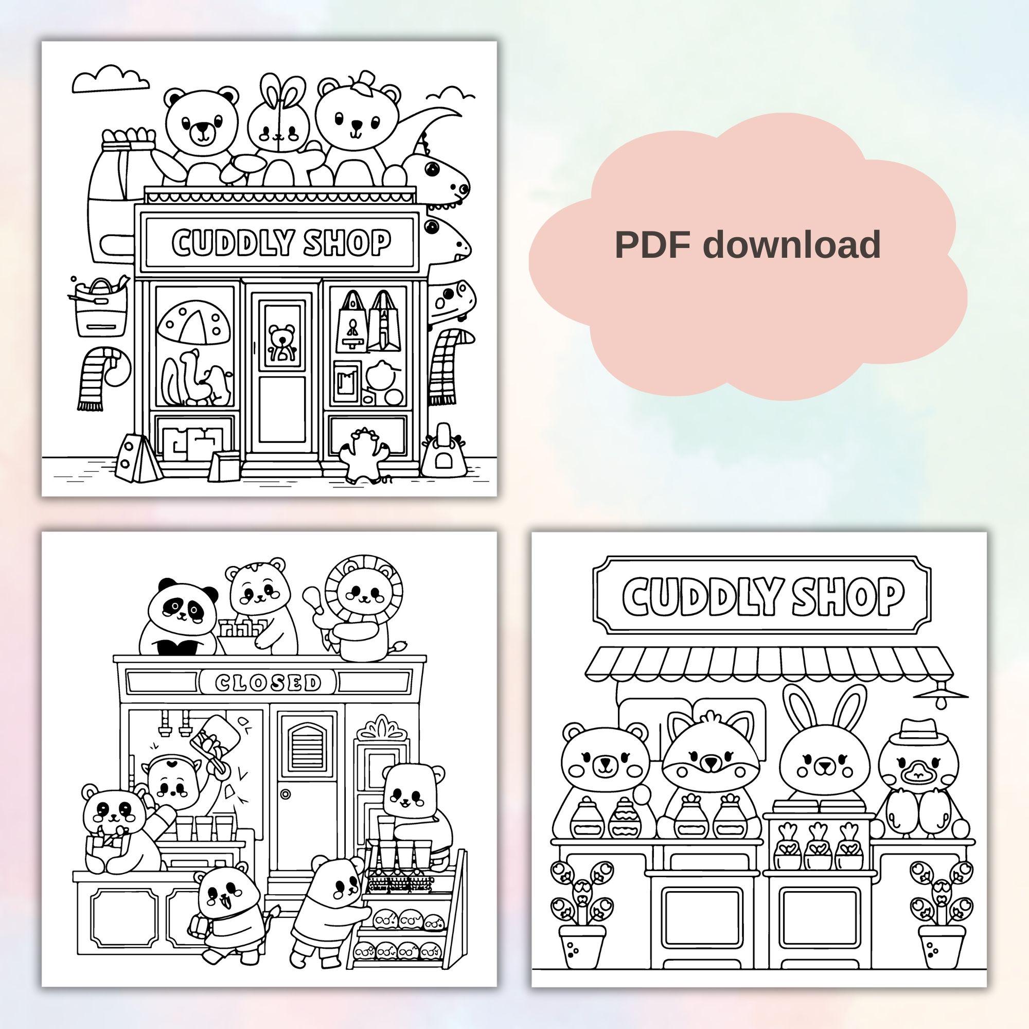 Little Shops:15 Super Cute Coloring Pages, Cuddly Shops, Charming Shops ...