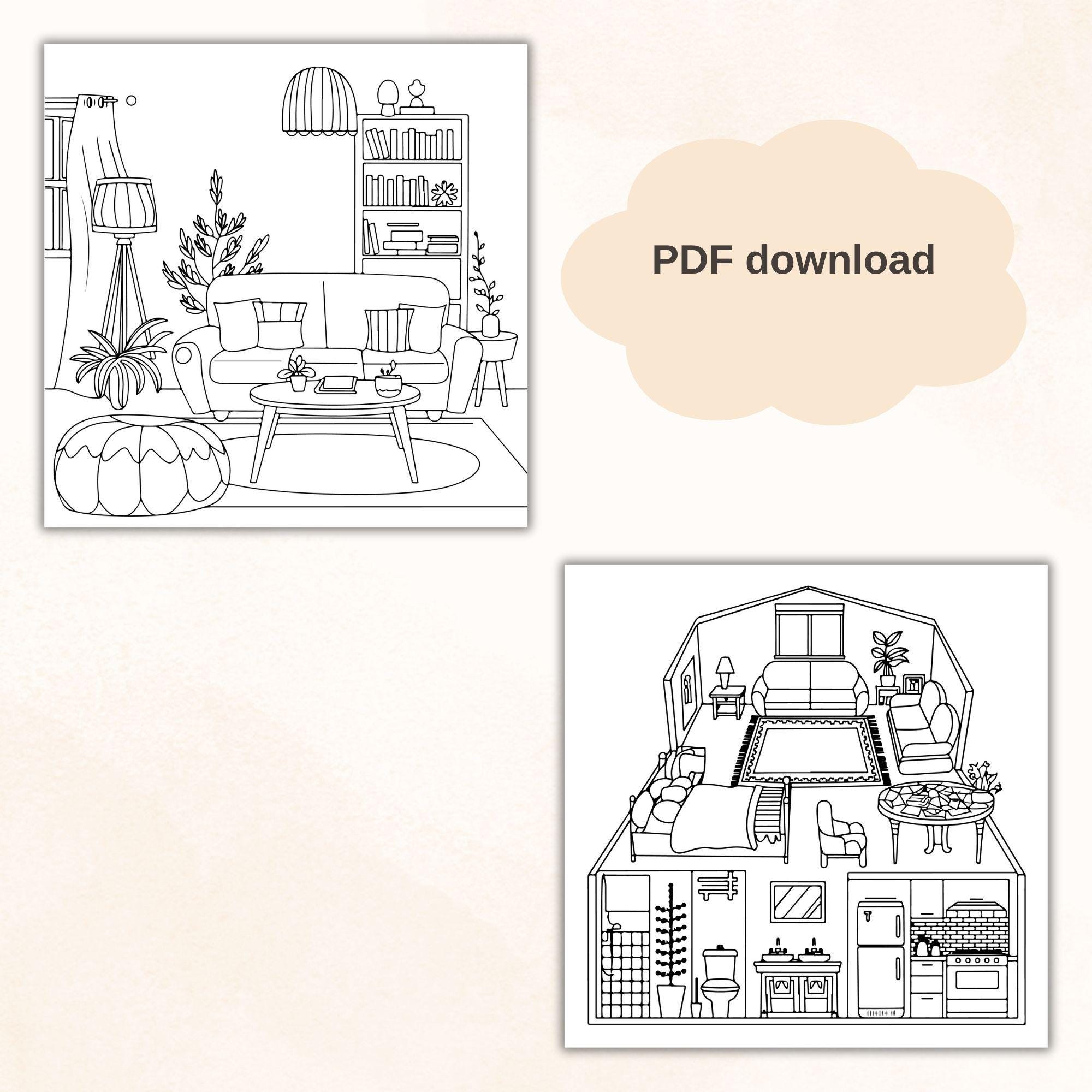 Little Corner: Super Cute Designs of Cozy, 10 Printable Coloring Pages ...
