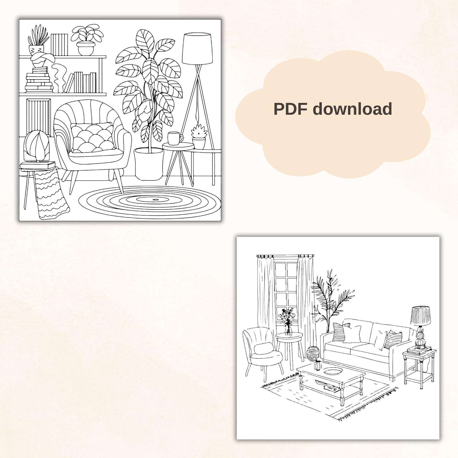 Little Corner: Super Cute Designs of Cozy, 10 Printable Coloring Pages ...