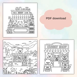 Little Shops:15 Super Cute Coloring Pages, Cuddly Shops, Charming Shops ...