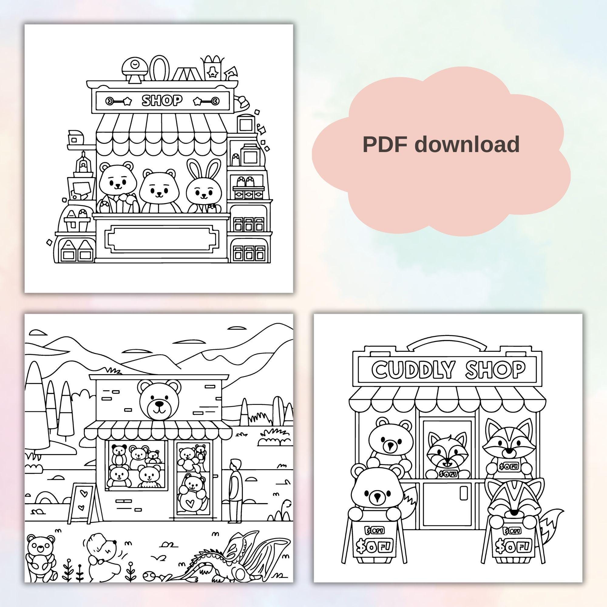 Little Shops:15 Super Cute Coloring Pages, Cuddly Shops, Charming Shops ...