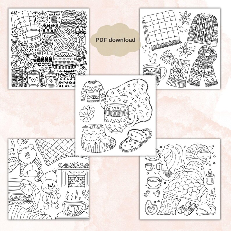 Cute Patterns Coloring Pages Printable, Cozy Home Pattern Coloring ...