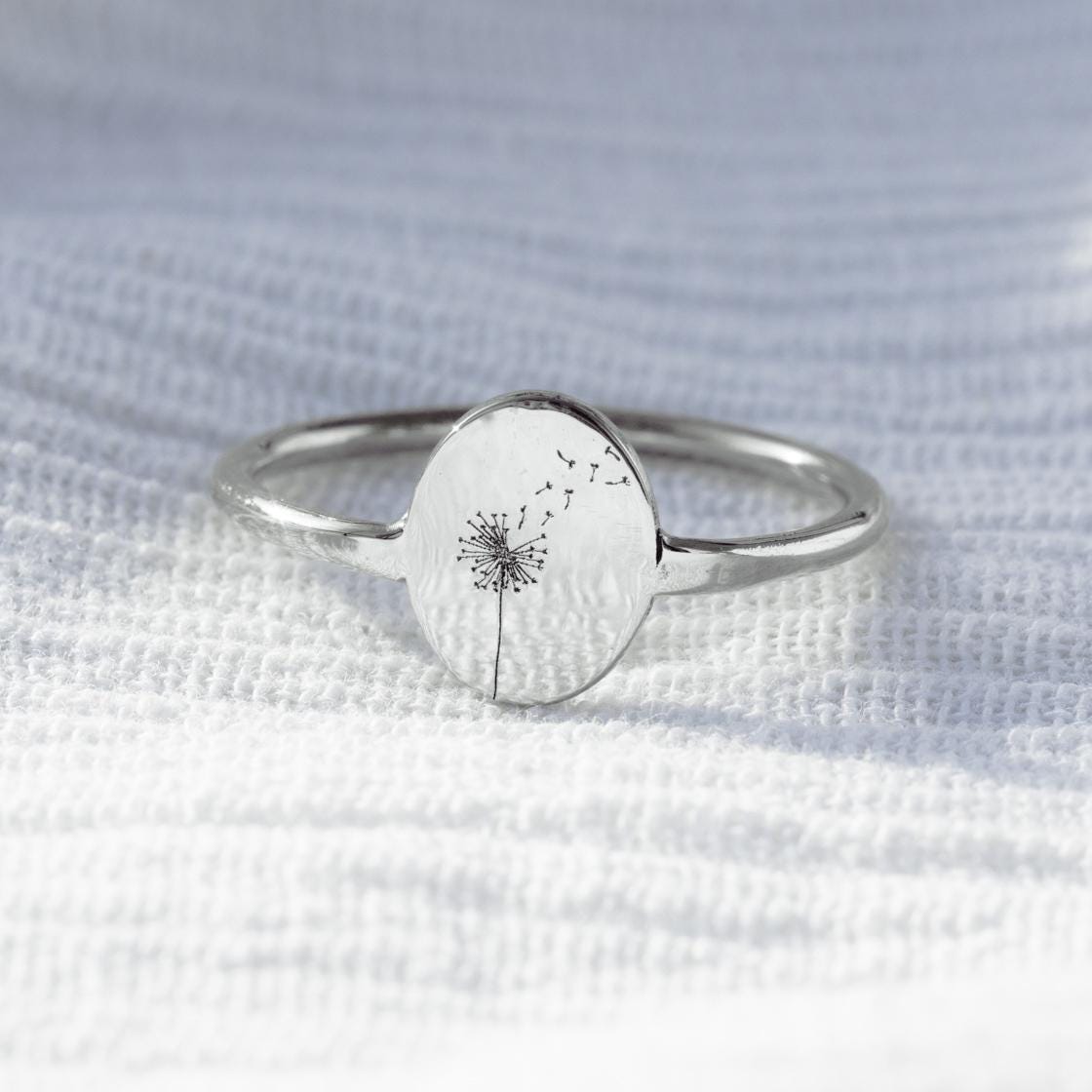 Dandelion Floral Ring, Custom Flower Jewelry, Gift for Her, Birthday ...