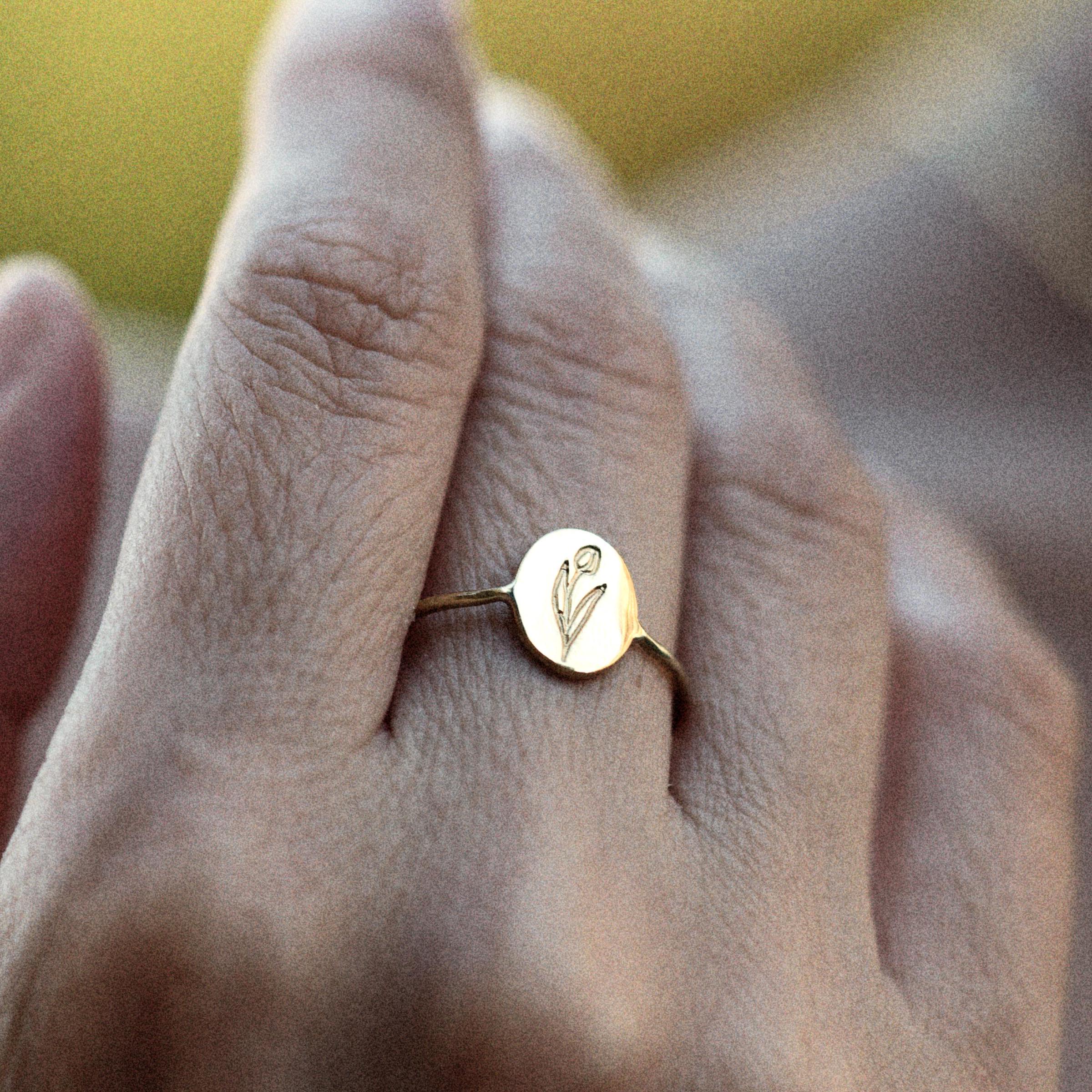 Tulip Ring, Sterling Silver Tulip Ring, 18k Gold Vermeil Ring, Gold ...