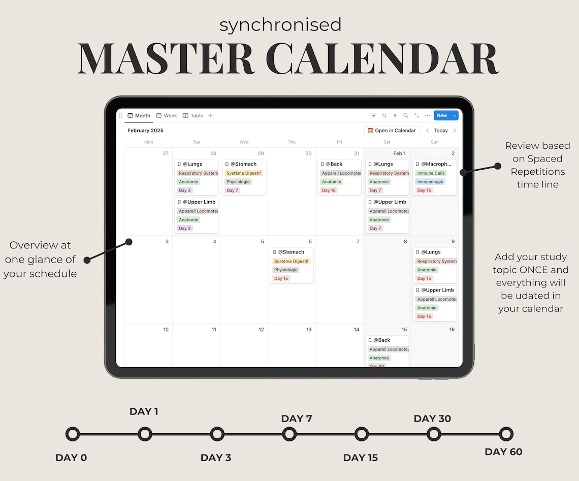 Spaced Repetition Notion Template Study Planner for Exams Student ...