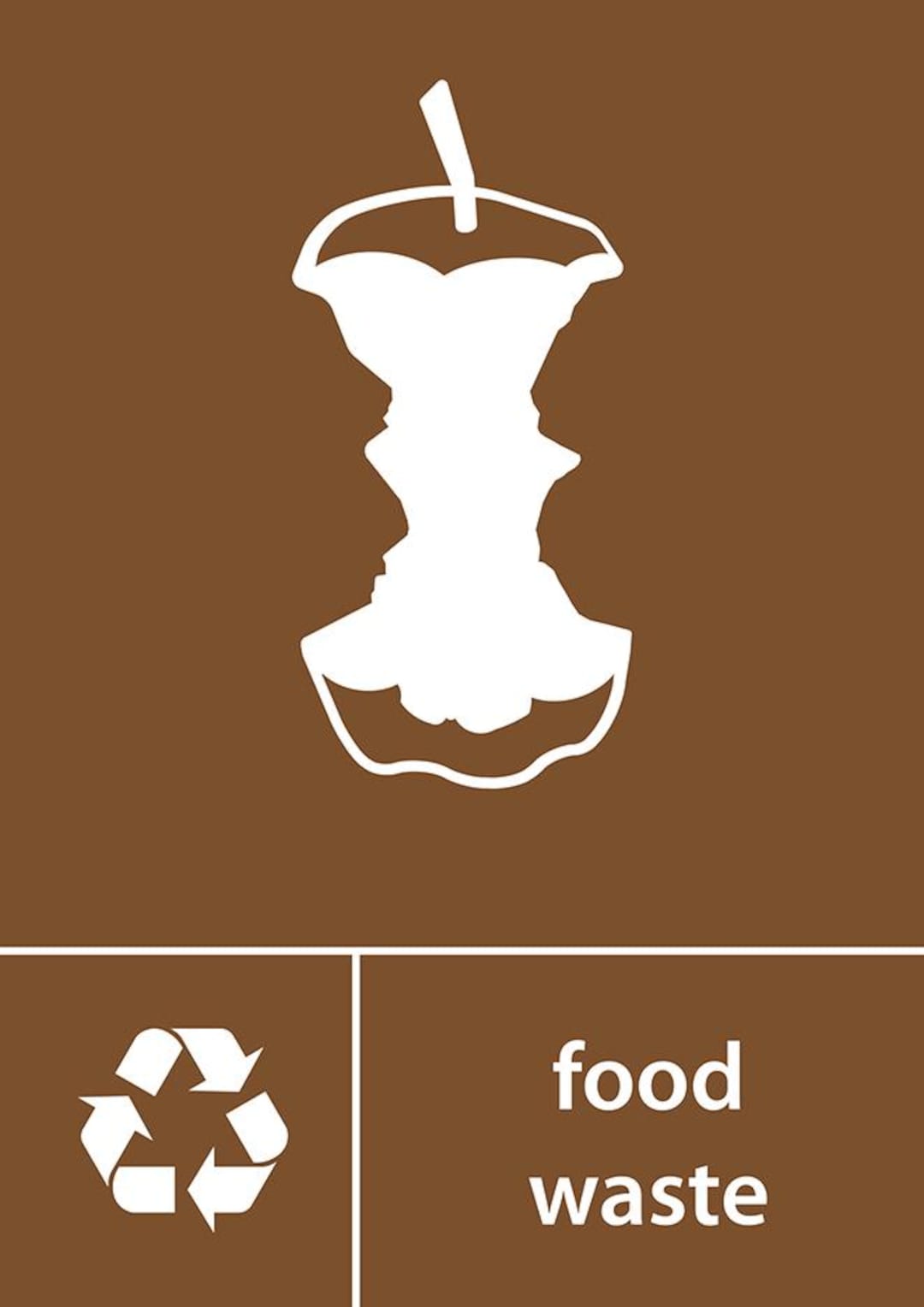 Food Waste Brown Recycling Notice Sign Signage Sticker Decal External ...