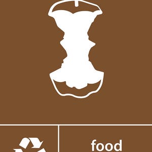 Food Waste Brown Recycling Notice Sign Signage Sticker Decal External ...