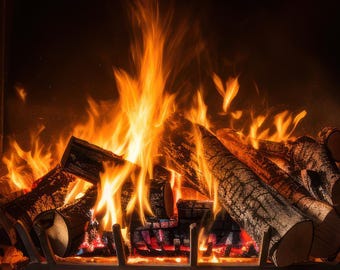 Christmas Santa Grotto Fireplace Fire Place Real Fire Log Fire ...