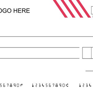RIGID Ex Large or Smaller Blank Personalised Cheque With Added Logo ...