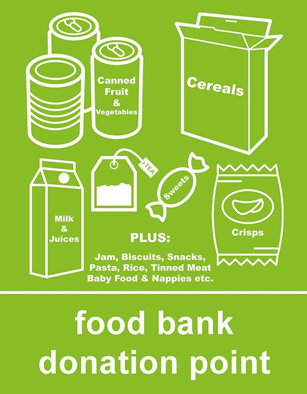Food Bank Donation Point Food Bank Donations Notice Sign Signage ...