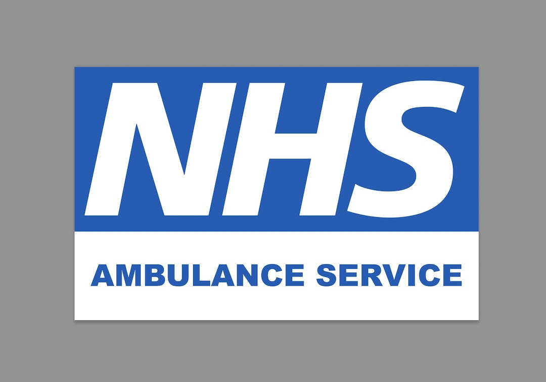 NHS Ambulance Service Staff Adhesive Vinyl Sticker Decal External Grade ...
