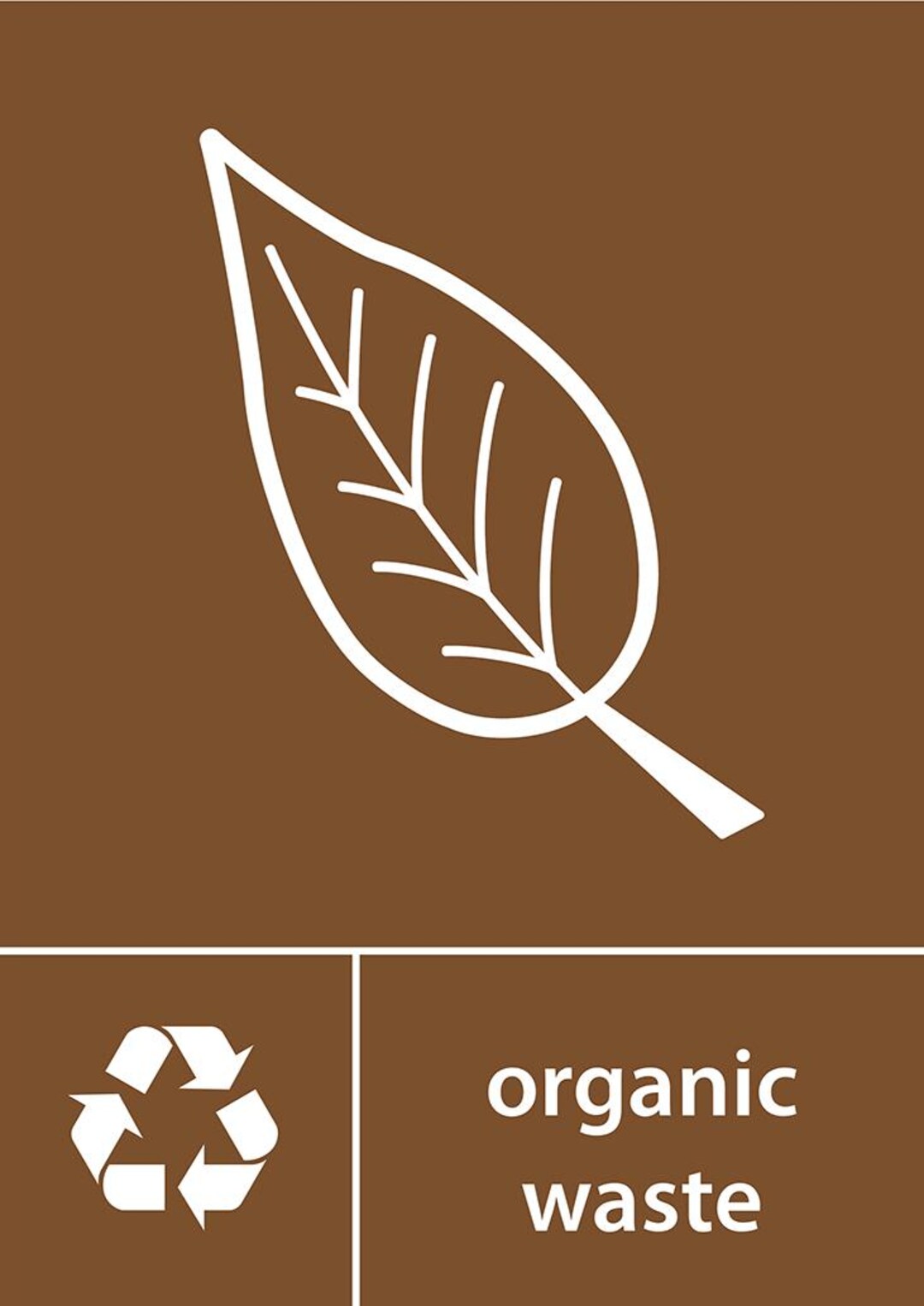 Organic Waste Brown Recycling Notice Sign Signage Sticker Decal ...