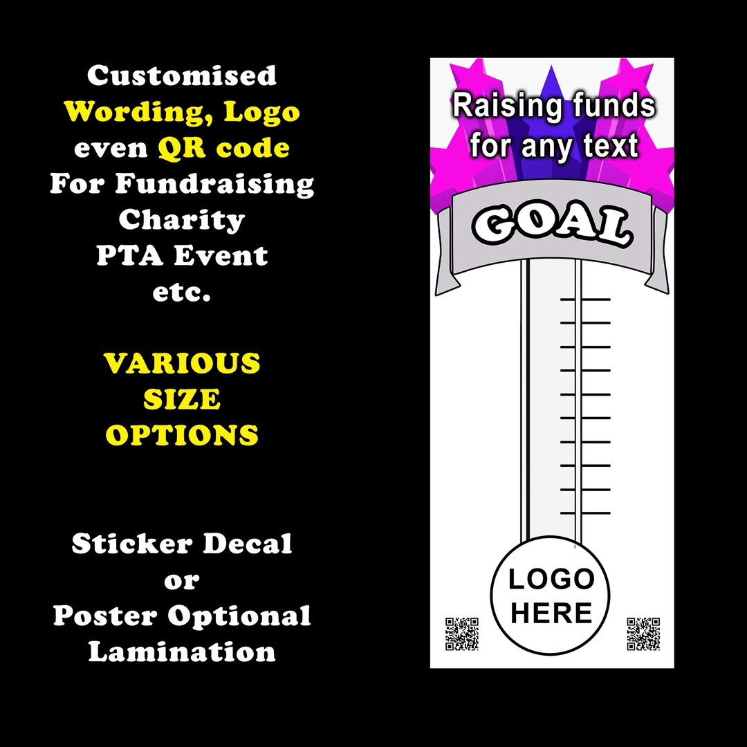 Personalised With Logo Any Text Money Chart Targets Wall Poster Decal ...