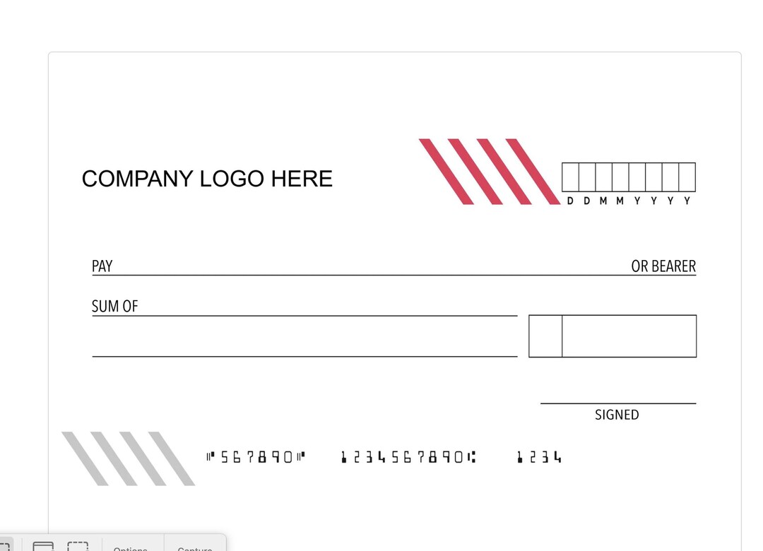 RIGID Ex Large or Smaller Blank Personalised Cheque With Added Logo ...