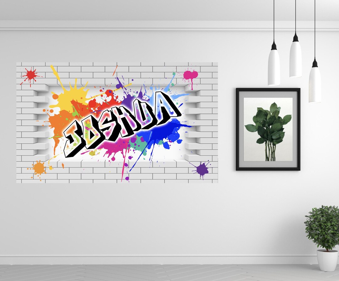 Graffiti Grafitti Bespoke Customised Name Text Brick Wall Modern ...