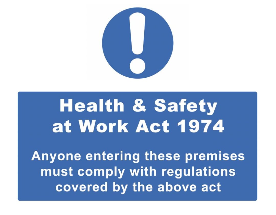 Health & Safety Work Act 1974 Sticker Employees Staff Office Trades ...