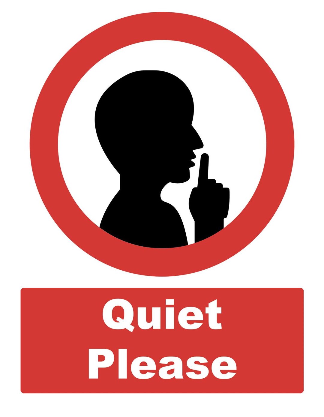 Quiet Please Silence Sticker Decal External Grade Suitable for Shops ...