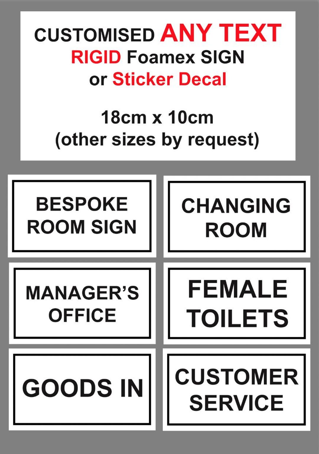 Any Bespoke Text Wording Room Sign Directors Office Stationary Cupboard ...