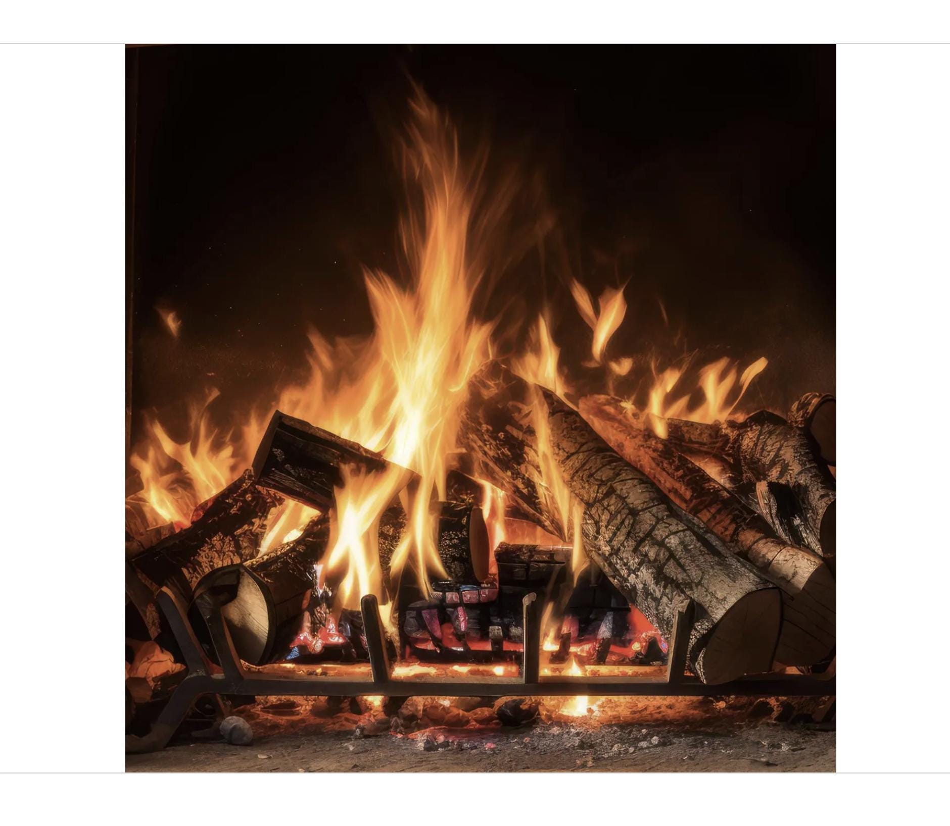 Christmas Santa Grotto Fireplace Fire Place Real Fire Log Fire ...