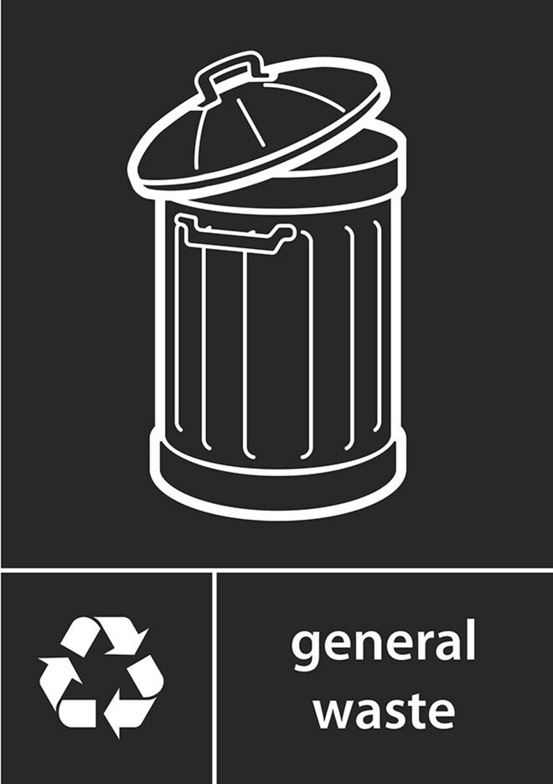 General Waste Recycling Notice Sign Signage Sticker Decal External ...