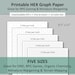 Printable HEX Grid Paper: Dnd, RPG, Wargaming, Quilting, Game Design (digital PDF Download ...