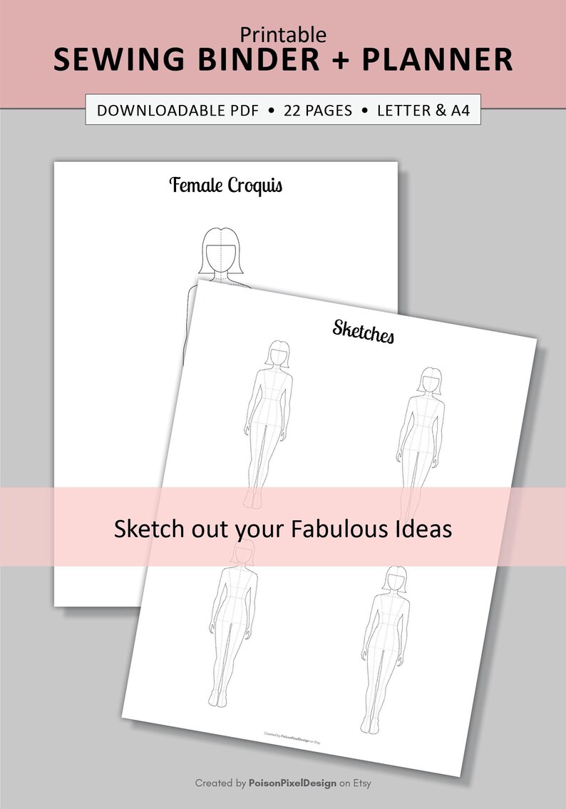 Printable Sewing Binder + Planner | Sewing Notebook | Sewing Journal ...