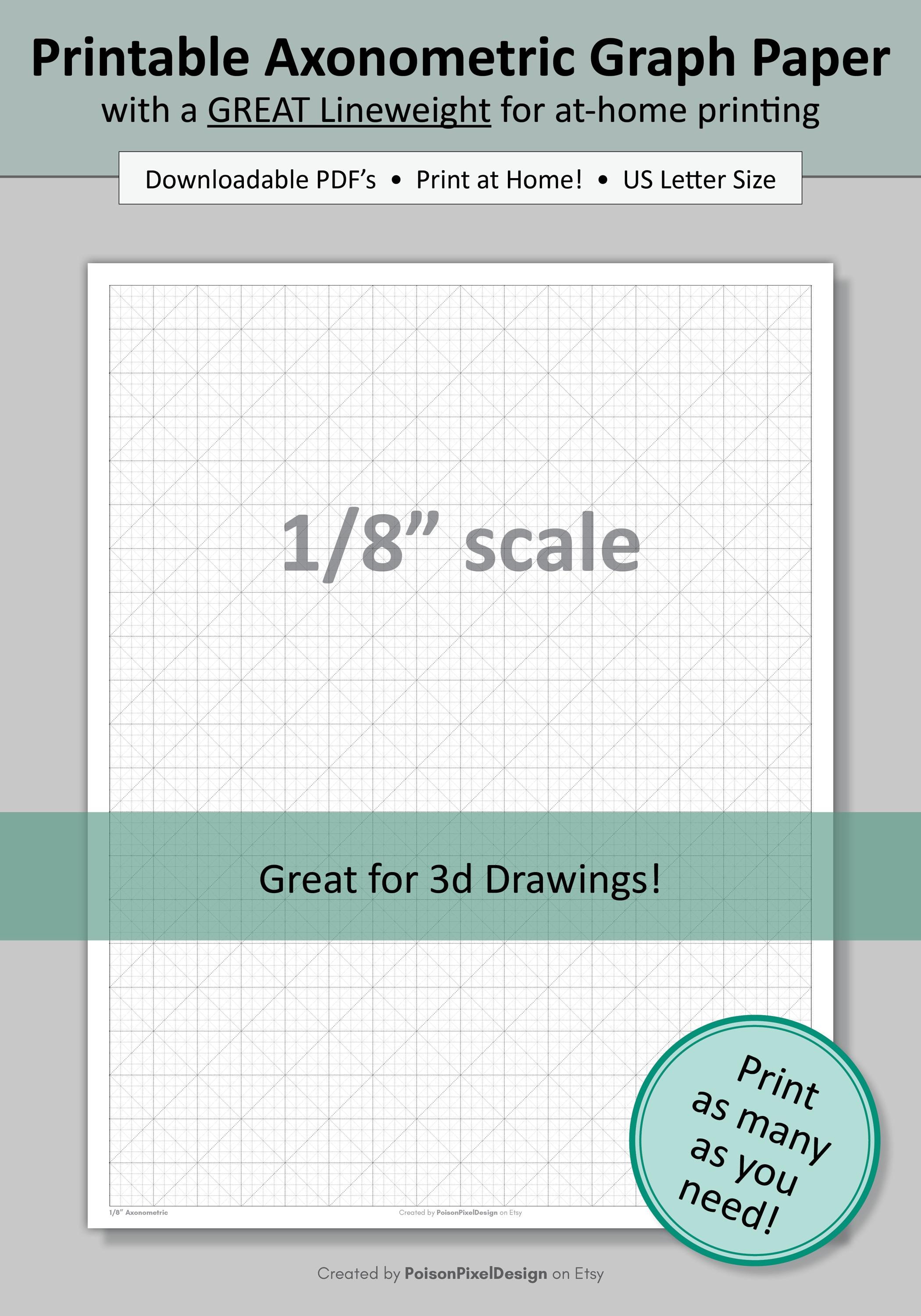 Printable ISOMETRIC & AXONOMETRIC Graph Paper: Angled Grid Paper ...
