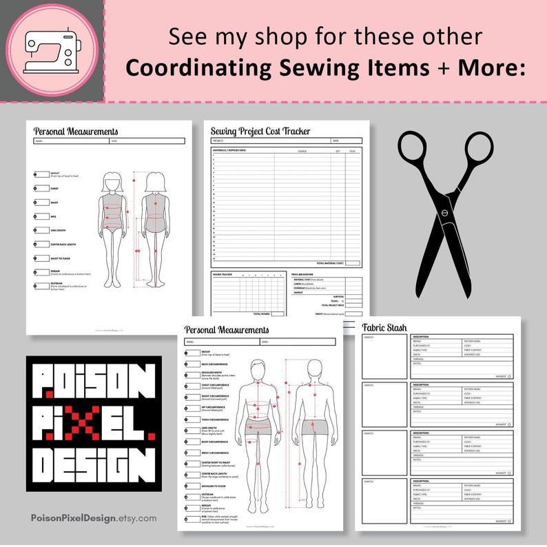 Printable Sewing Sheet: Women's Measurement Chart (digital PDF Download ...