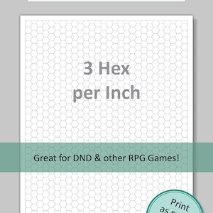 Printable HEX Grid Paper: Dnd, RPG, Wargaming, Quilting, Game Design ...