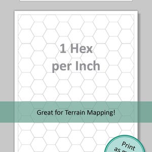 Printable HEX Grid Paper: Dnd, RPG, Wargaming, Quilting, Game Design (digital PDF Download ...