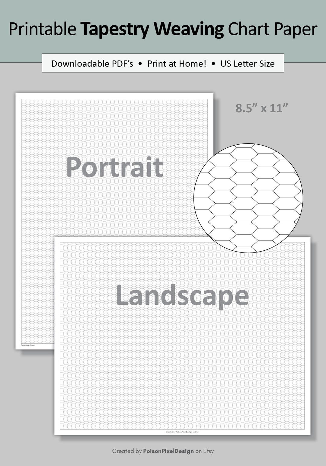 Printable Tapestry Weaving Chart Paper in Portrait and Landscape ...