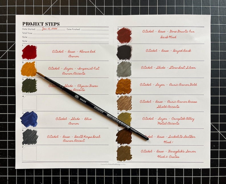 Printable Miniature Wargame Painting Journal: Hobby Project Planner ...