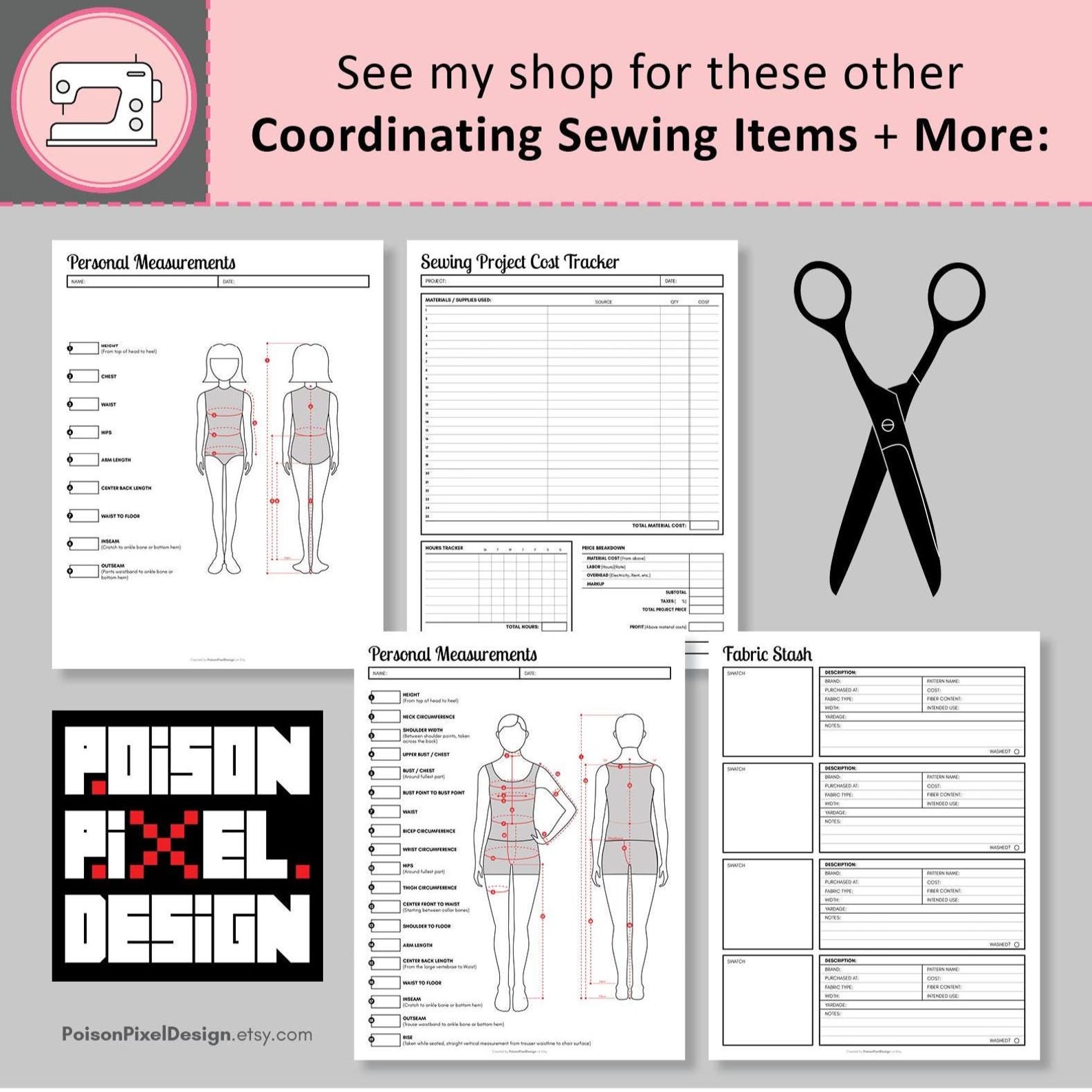 Printable Sewing Personal Measurements Sheet for Men | Body Measurement ...