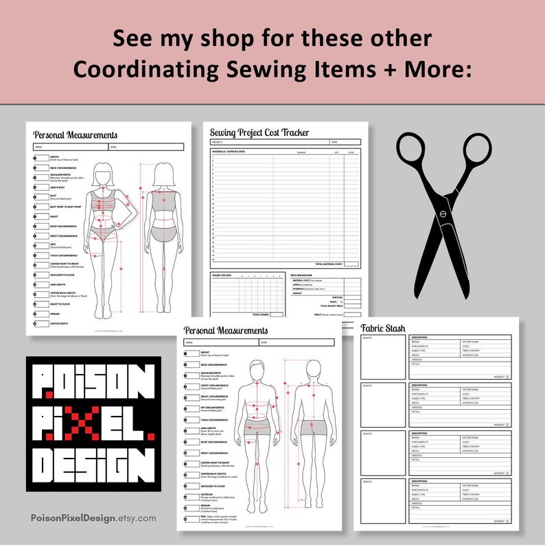 Printable Sewing Personal Measurements Sheet for Children, Girl | Body ...