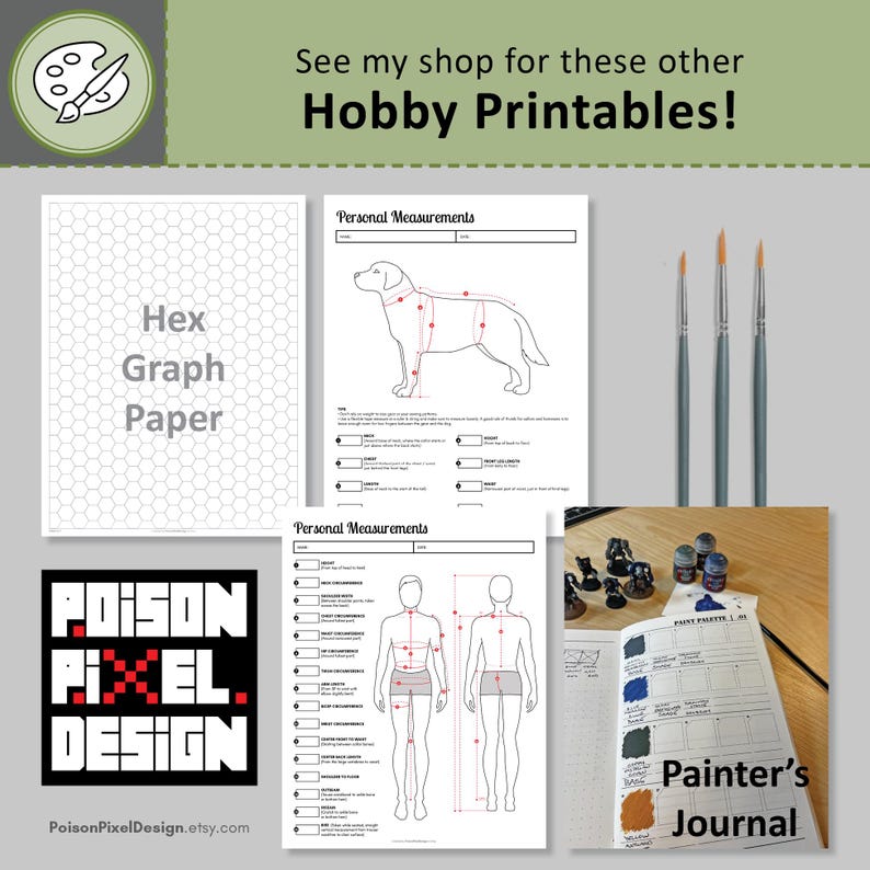 Printable Painting Color Palette Sheet: Wargame Hobbyist, Miniatures ...