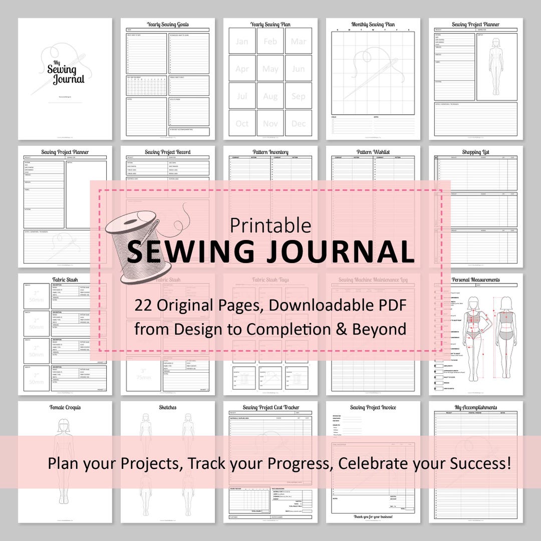 Printable Sewing Journal | Sewing Notebook | Sewing Planner | Sewing ...
