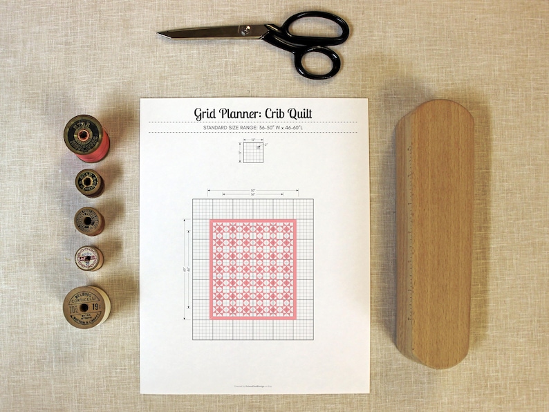 Printable Quilt Grid Planner for 8 Quilt Sizes | Quilt Graph Paper ...