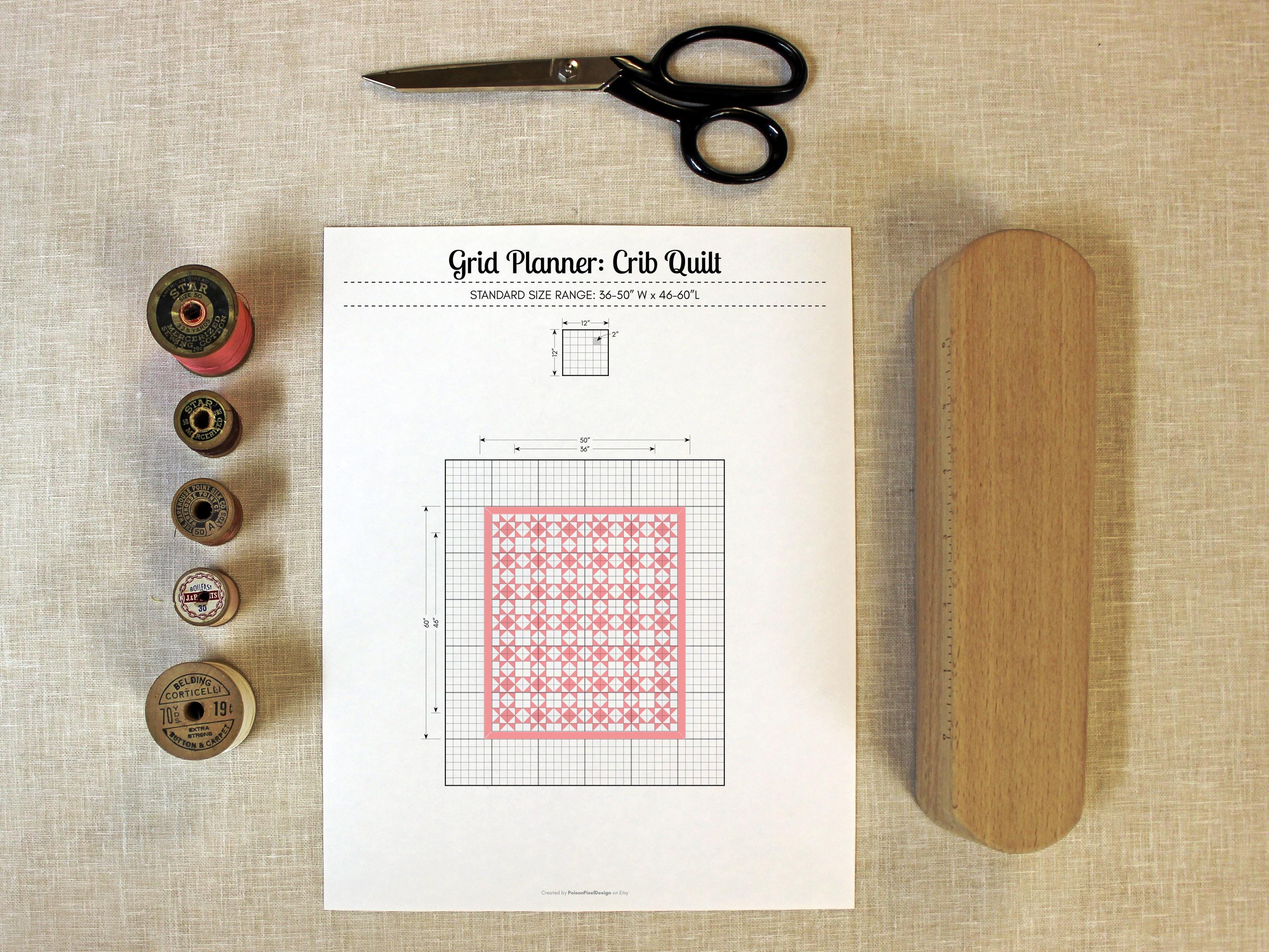 Printable Quilt Grid Planner for 8 Quilt Sizes | Quilt Graph Paper ...