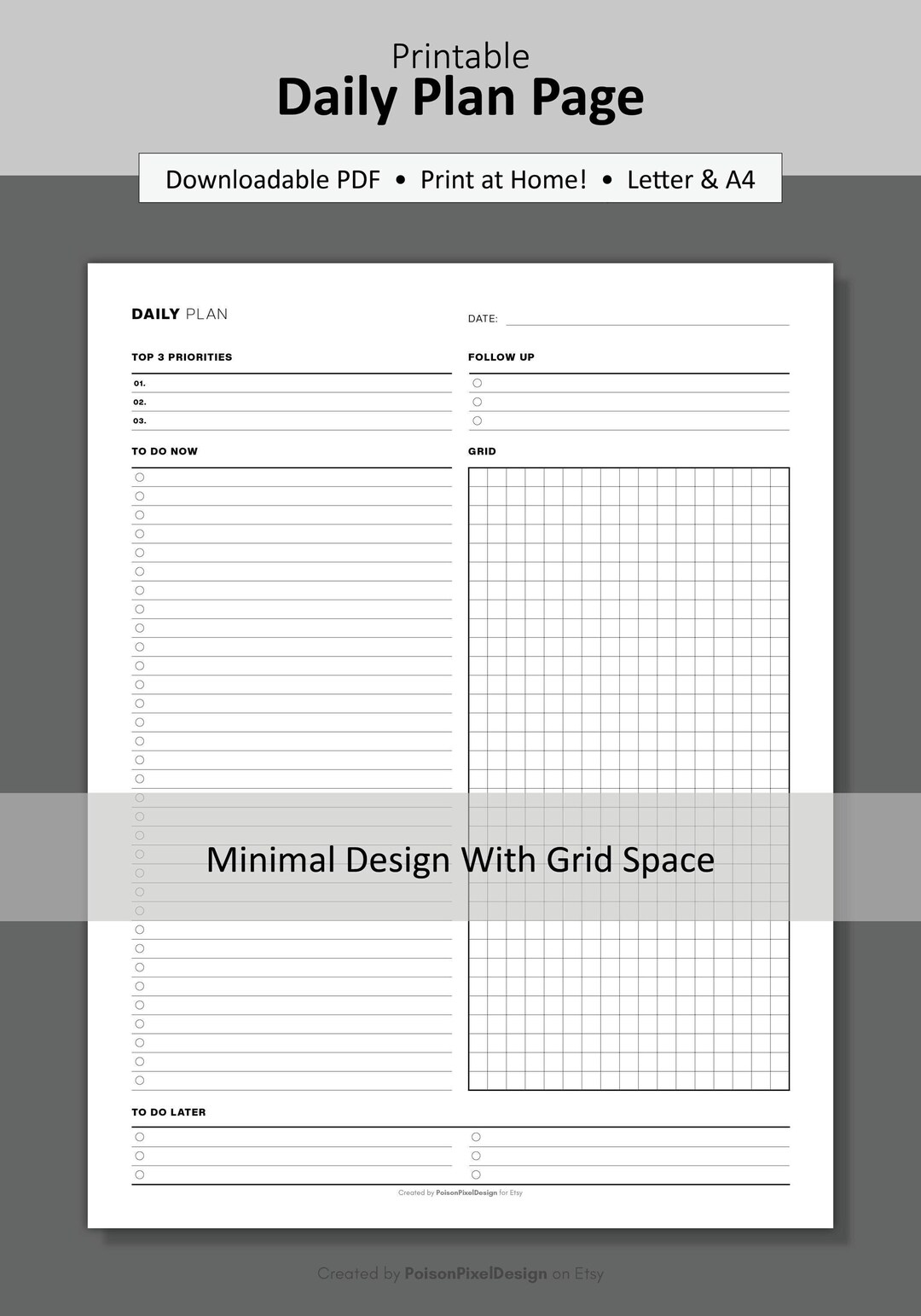Printable Daily Plan Page | Daily Work Plan | Daily to Do List | Daily ...