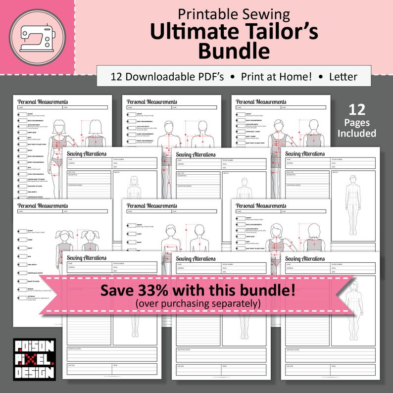 Printable Ultimate TAILOR'S BUNDLE: Alteration Forms + Personal ...