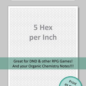 Printable HEX Grid Paper: Dnd, RPG, Wargaming, Quilting, Game Design ...