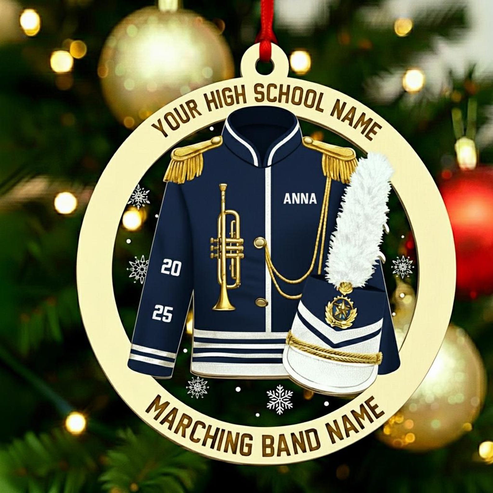 Personalized Marching Band Trumpet Ornament, Custom Uniform Musician ...