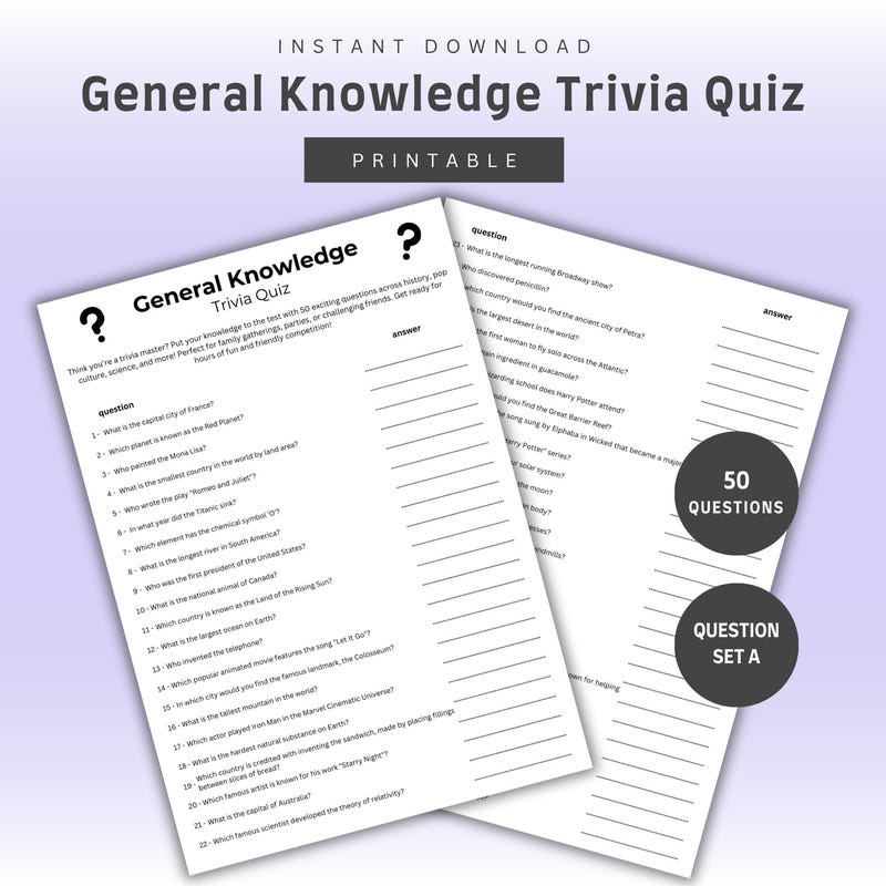 History Questions for Kids - Etsy UK