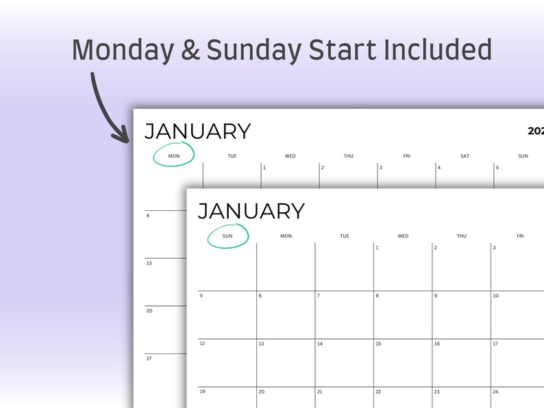 2025 Printable Monthly Calendar | Downloadable Minimalist Landscape ...