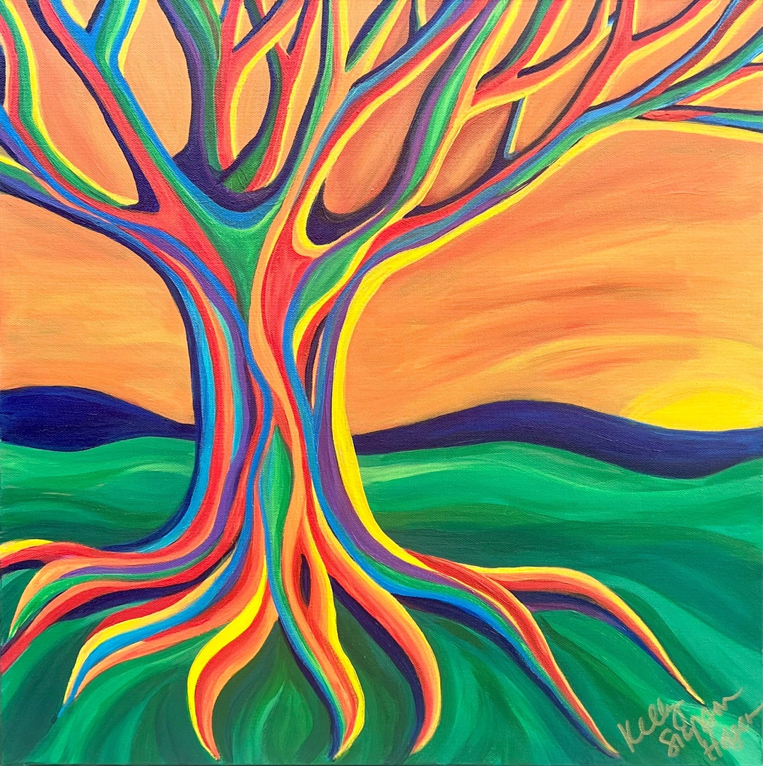 New Beginnings-8x8 Colorful Tree Digital Print - Etsy