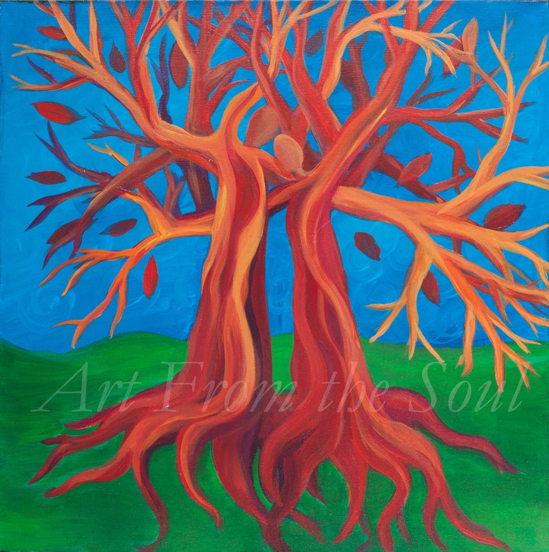Intertwined- Marriage Love Romance Wedding Tree Original Acrylic 8x8 ...