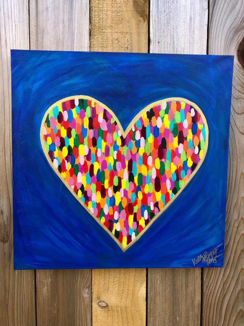 Stronger Together- Original 20x20” Acrylic Heart Painting - Etsy