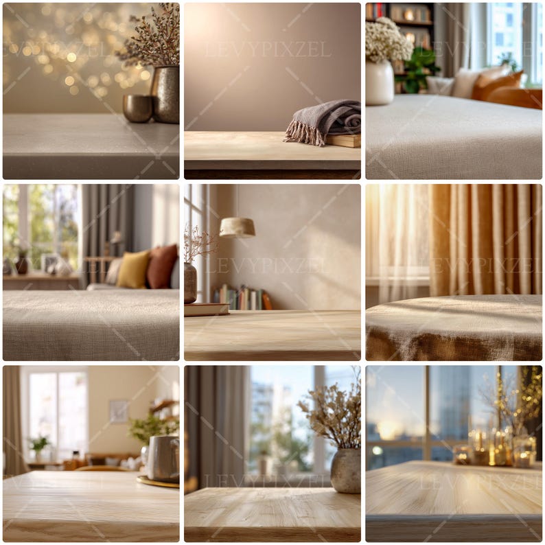 Neutral Mockup Background Bundle - 50 PNG Minimal Scenes (2048x2048) - Etsy